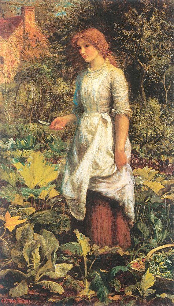 Arthur Hughes Mrs. Grant Duff and Adrian Painting | Best Paintings For Sale