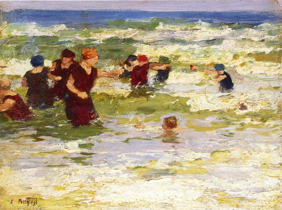 Edward Henry Potthast At the Beach I Painting | Best Paintings For Sale