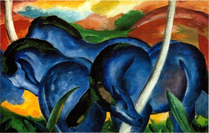 Franz Marc The Large Blue Horses Painting | Best Paintings For Sale