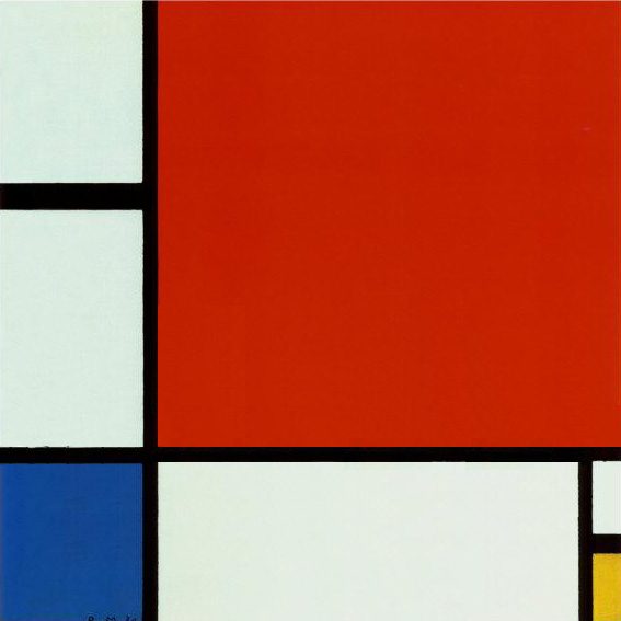 Piet Mondrian Composition With Red Blue And Yellow Original
