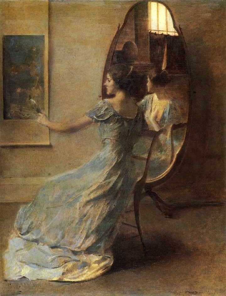 Thomas Dewing Before the Mirror Painting | Best Paintings For Sale