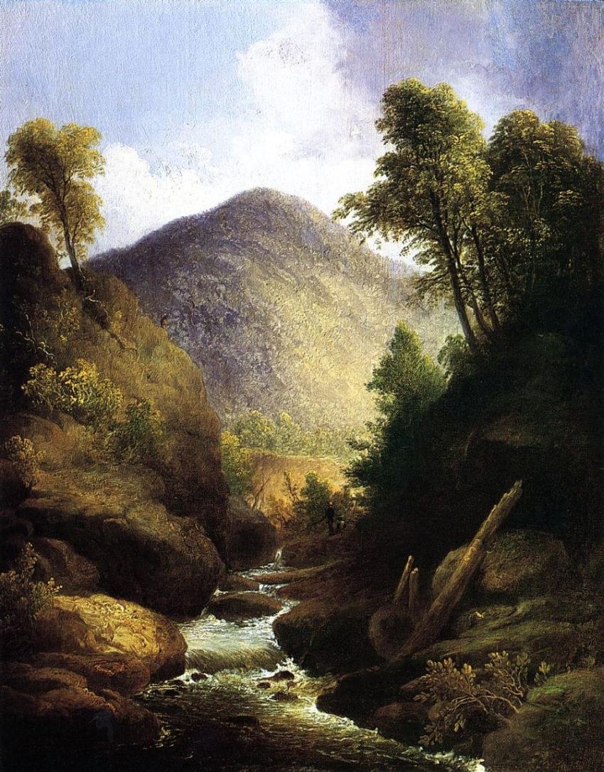 Thomas Doughty At the Waterfall Painting | Best Paintings For Sale