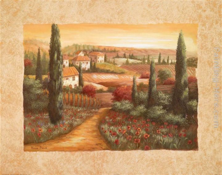 Vivian Flasch Tuscan Sunset I Painting | Best Paintings For Sale